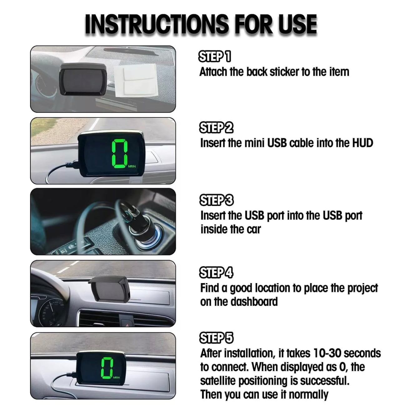 GPS Digital Speedometer Car Truck Motorcycle Head Up Display Odometer ...